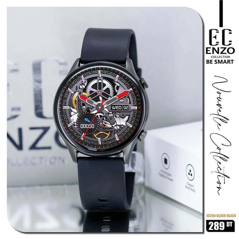 Montre Connectée Unisexe Enzo Collection EC200-BLACK-BLACK